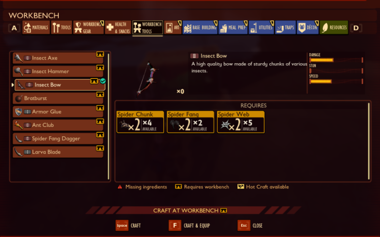 How To Craft Insect Bow In Grounded - NeedForGaming